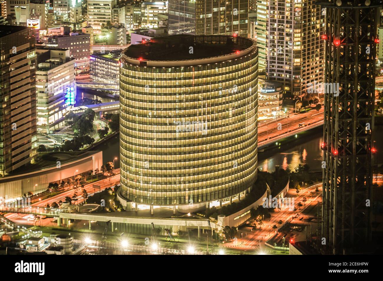 Night view seen from the Landmark Tower (Fuji Xerox Stock Photo - Alamy