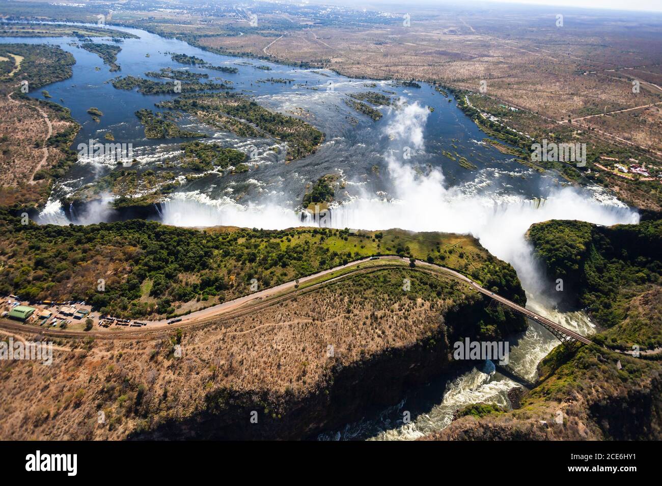 Victoria Falls and Zambezi River, Mosi-oa-Tunya, one of the world's ...
