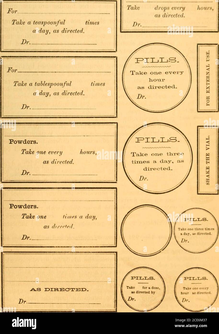 . A treatise on pharmacy .. . physicians blank labels. 7.7 For Take a ...