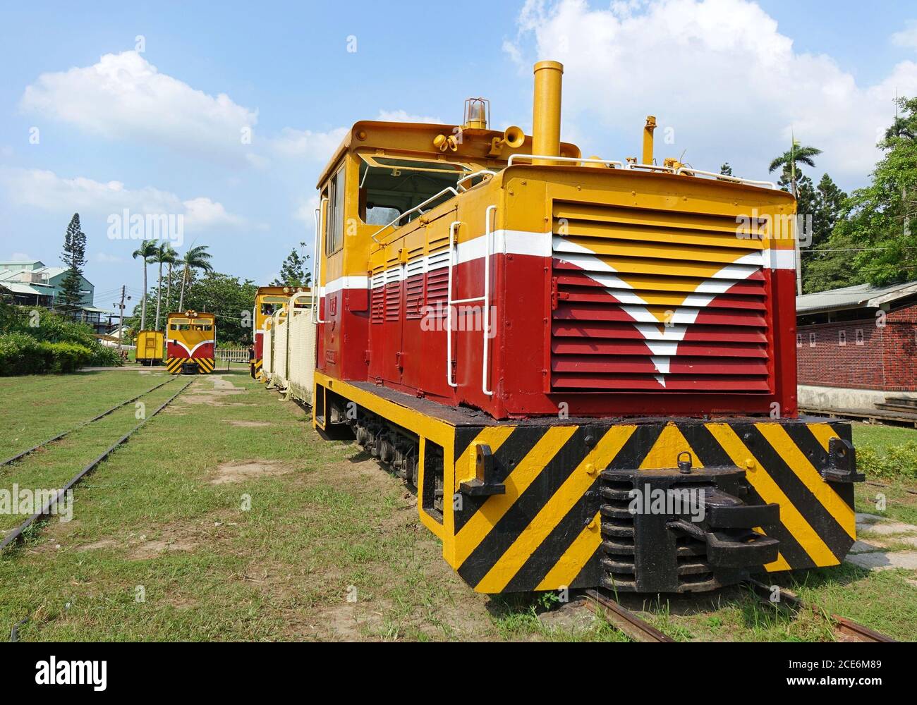 A vintage diesel train engine from about 70 years ago Stock Photo - Alamy
