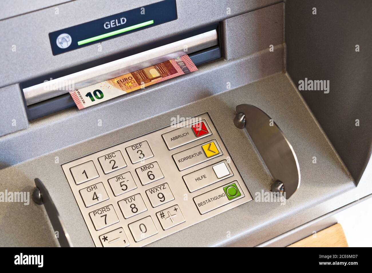 cash point and 10 euro Stock Photo - Alamy
