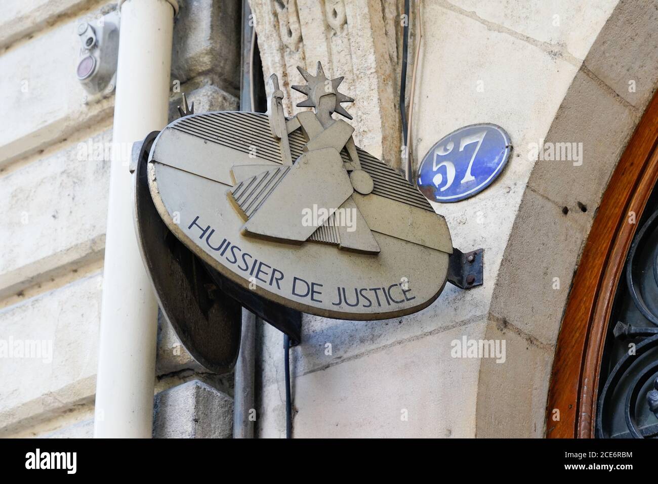 Bordeaux , Aquitaine / France - 08 25 2020 : huissier de justice sign ...