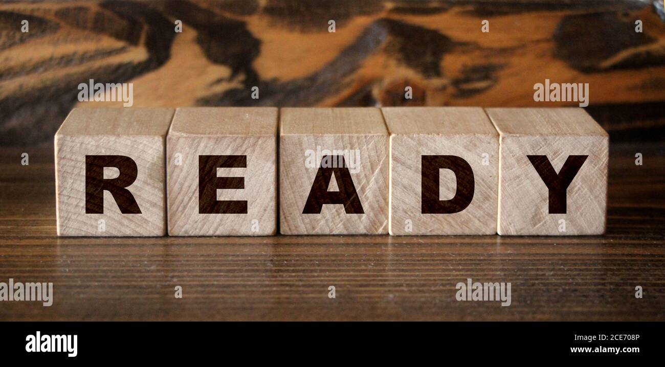 word ready made with wooden blocks, business concept Stock Photo - Alamy