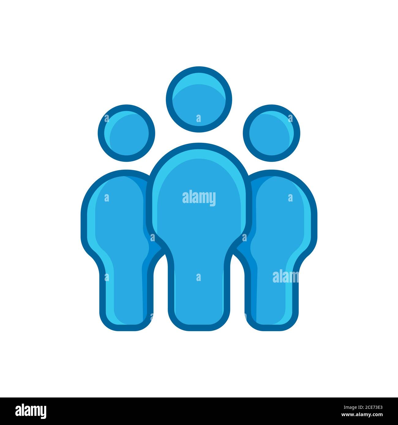 set people team, community, partner blue color flat icon Stock Vector ...