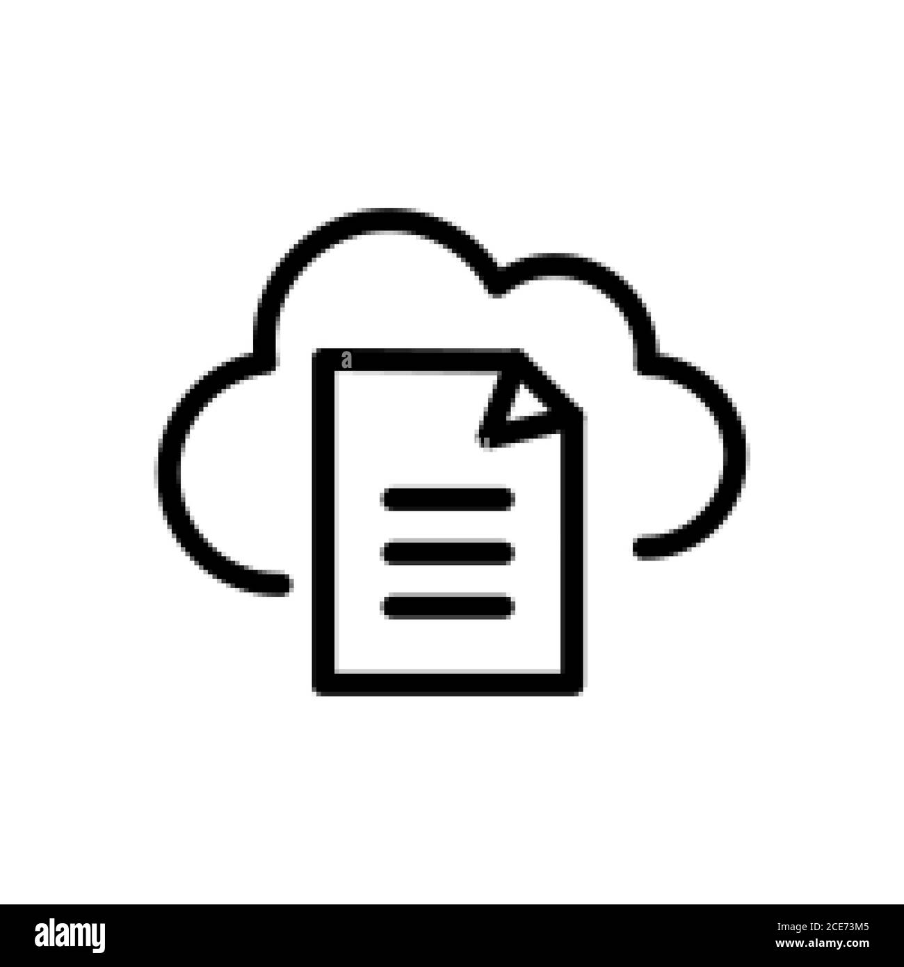 cloud document line icon vector illustration Isolated On white ...