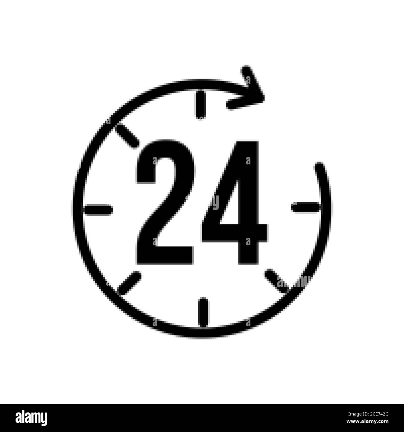 24 hour symbol icon vector illustration Isolated On white Background ...