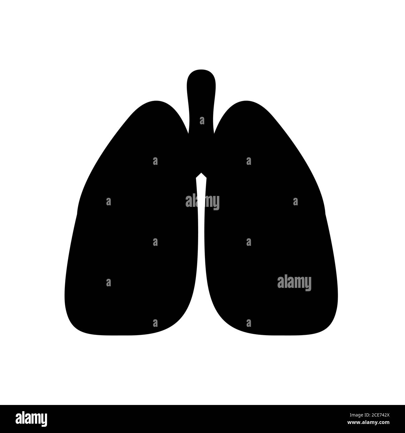 lung symbol flat black line icon, Vector Illustration Stock Vector ...