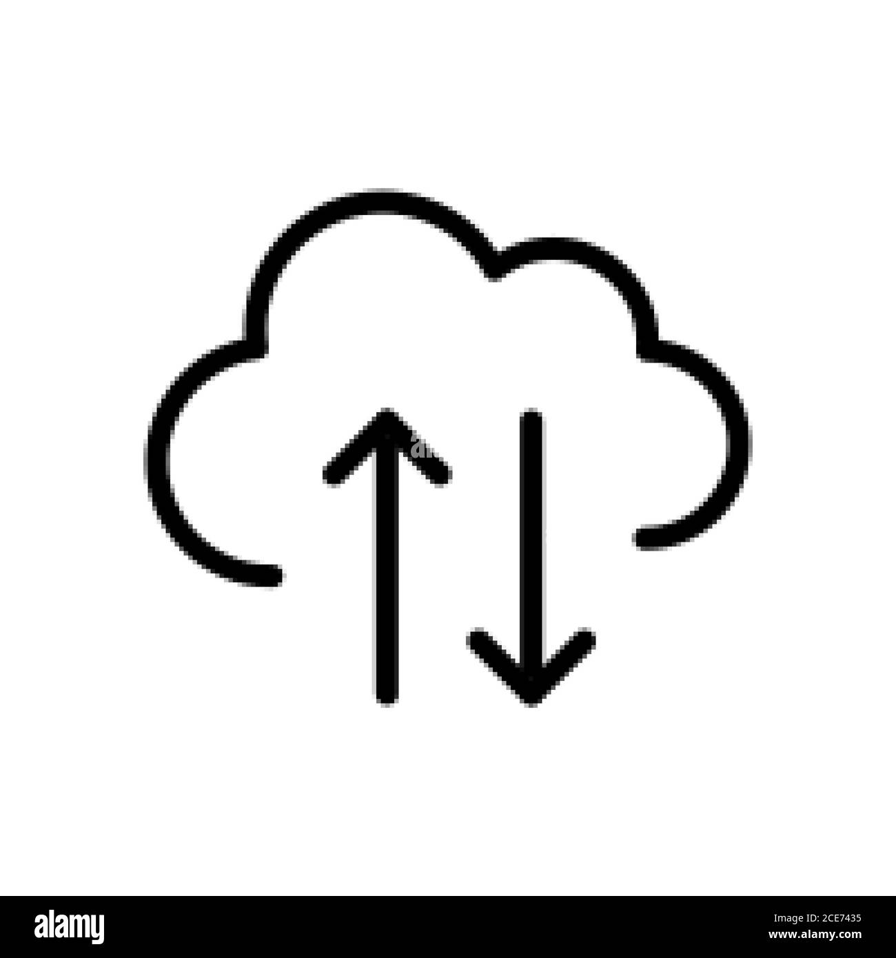 cloud transfer line icon vector illustration Isolated On white ...