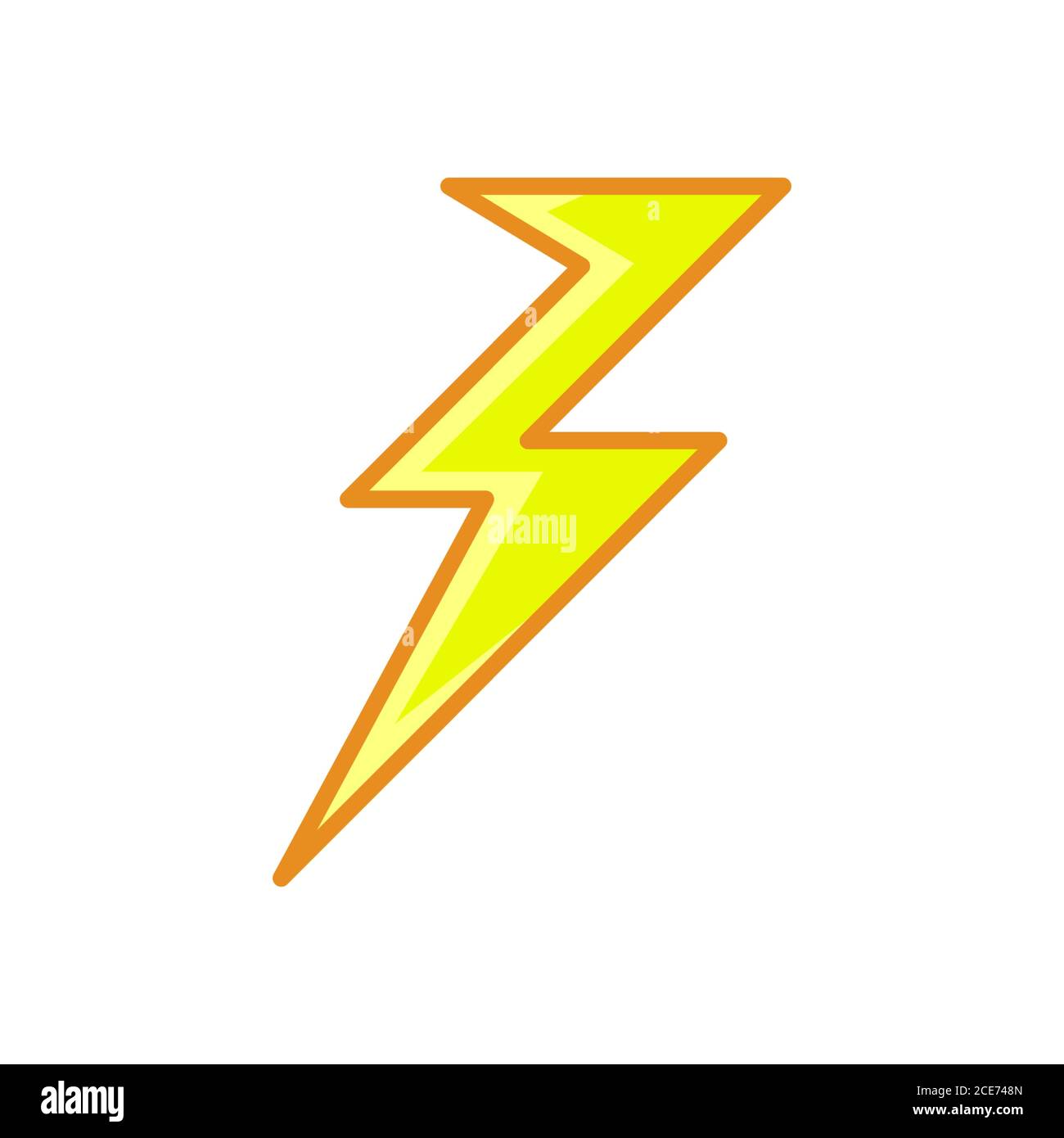 lightning bolt. Thunderbolt Line style yellow color flat icon Stock ...