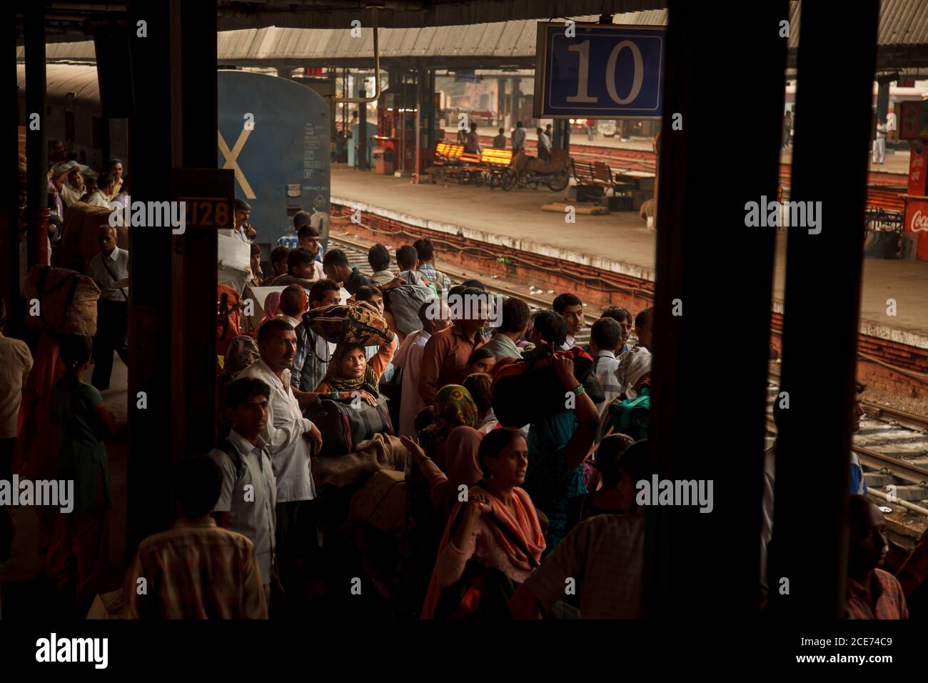 India - OCTOBER 27, 2012: From above crowd of ethnic people standing on ...