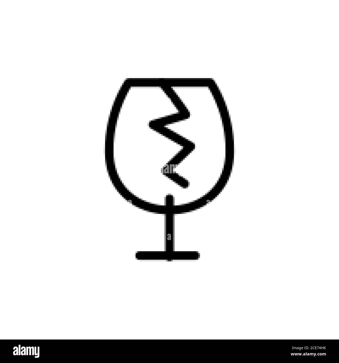 broken glass line icon vector illustration Isolated On white Background ...