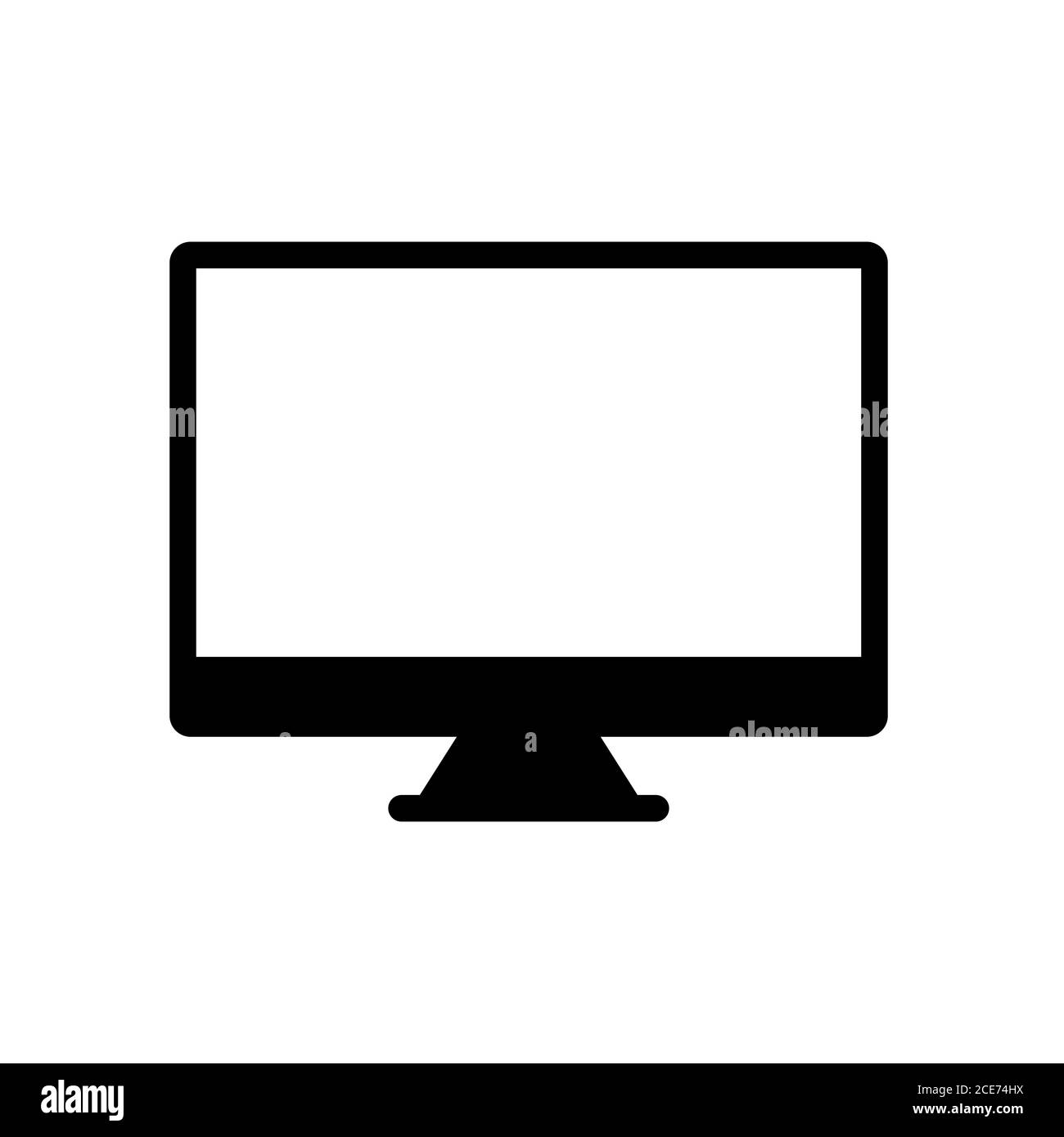 computer symbol flat black line icon, Vector Illustration Stock Vector ...