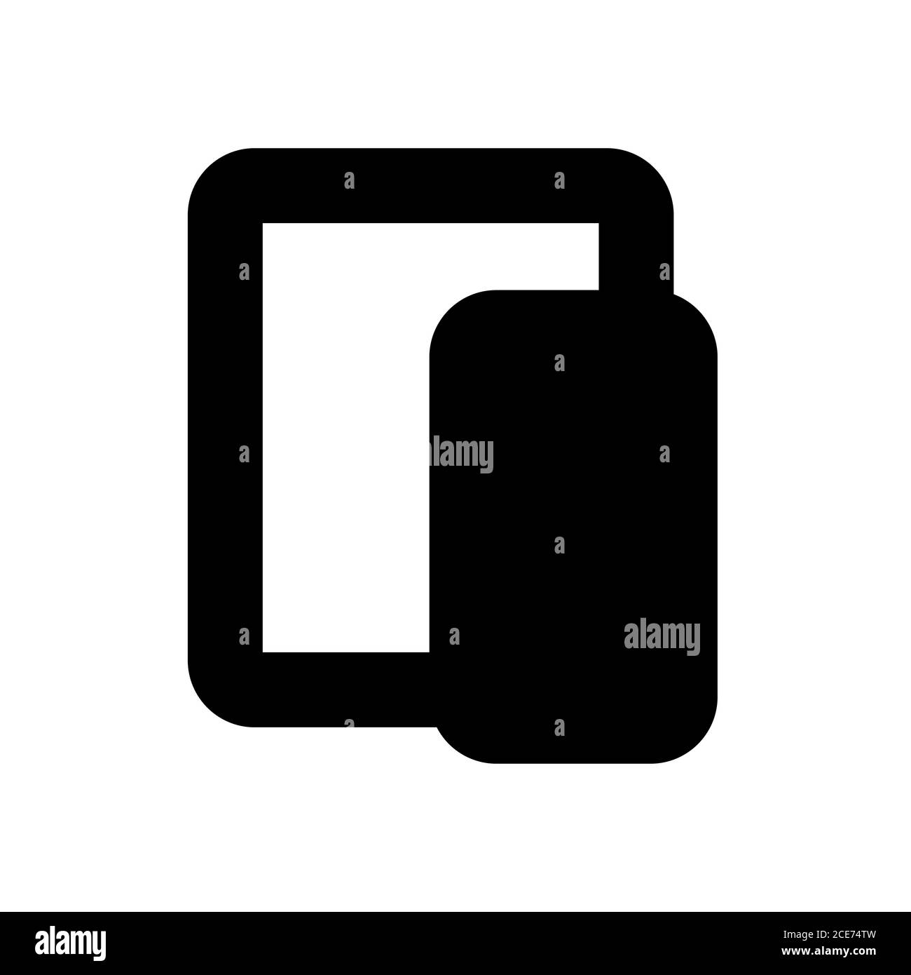 tablet phone symbol flat black line icon, Vector Illustration Stock ...