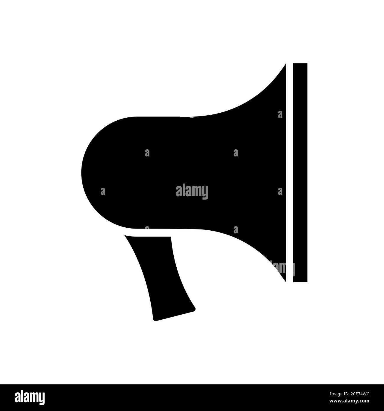 bullhorn, megaphone symbol flat black line icon, Vector Illustration ... bullhorn, megaphone symbol flat black line icon, Vector Illustration ...