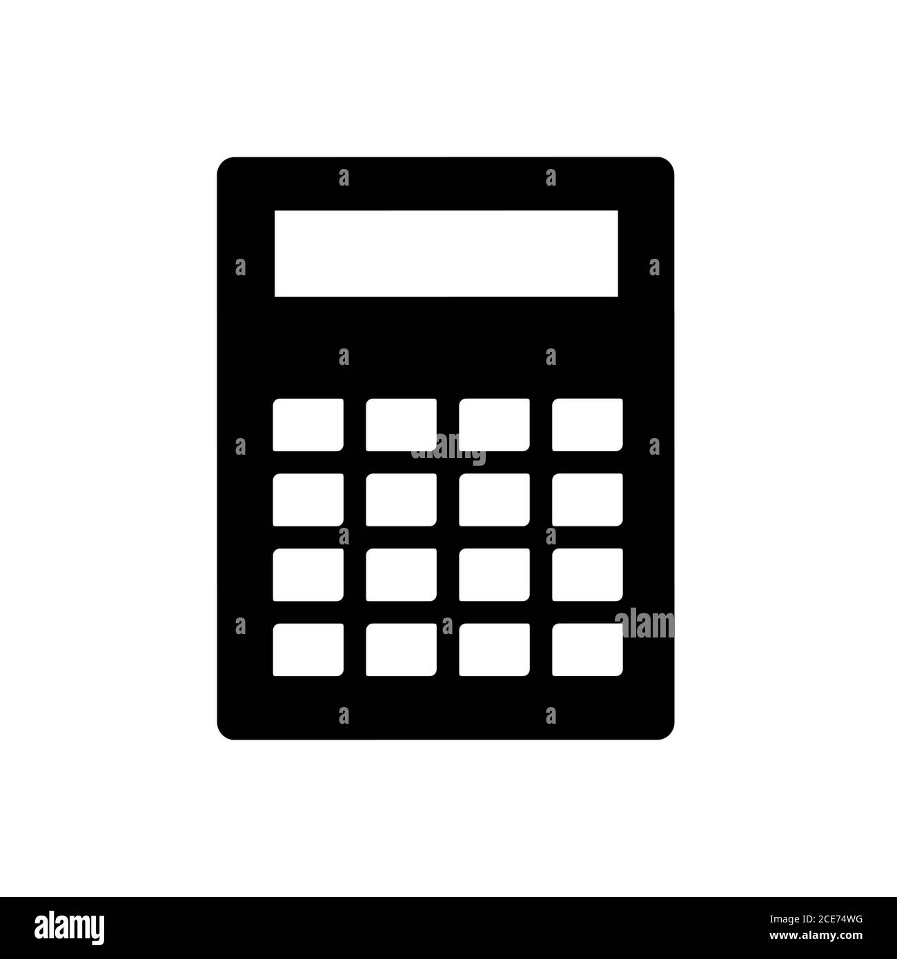 calculator symbol flat black line icon, Vector Illustration Stock ...