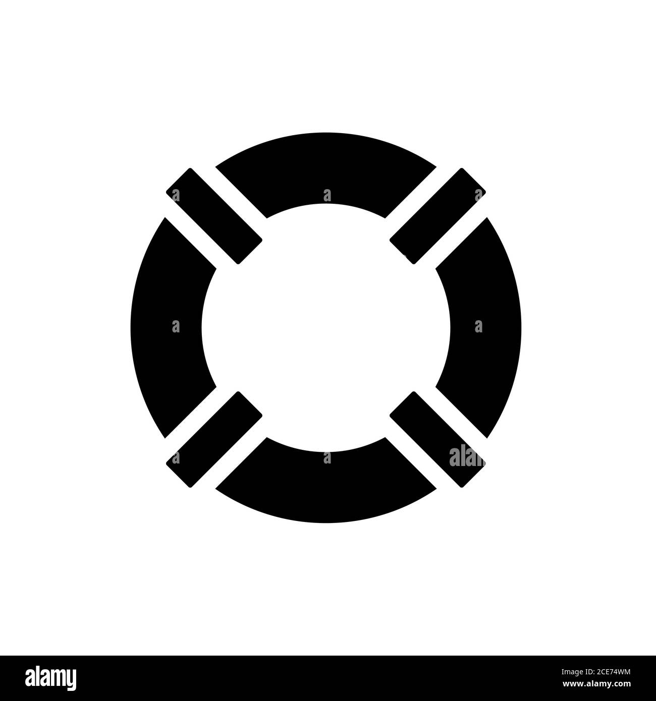 life vest symbol flat black line icon, Vector Illustration Stock Vector ...