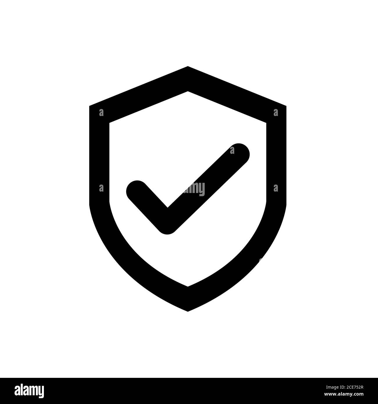check mk shield symbol flat black line icon, Vector Illustration Stock ...