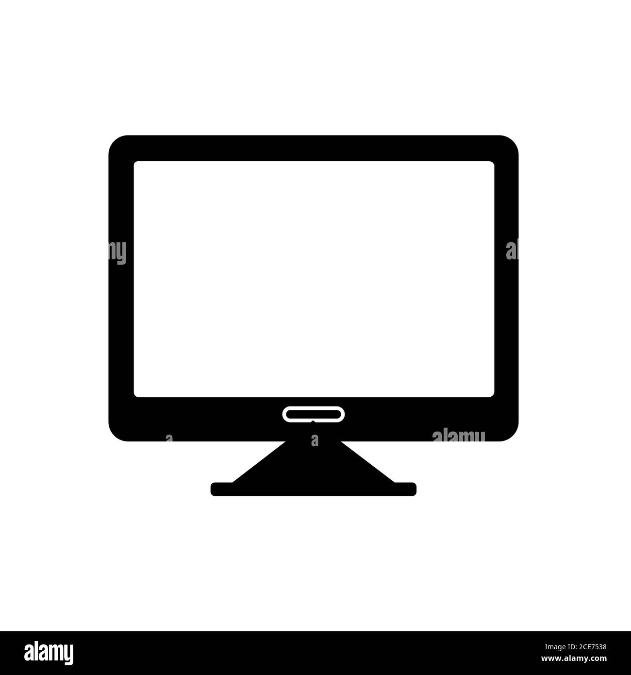 monitor, lcd symbol flat black line icon, Vector Illustration Stock ...