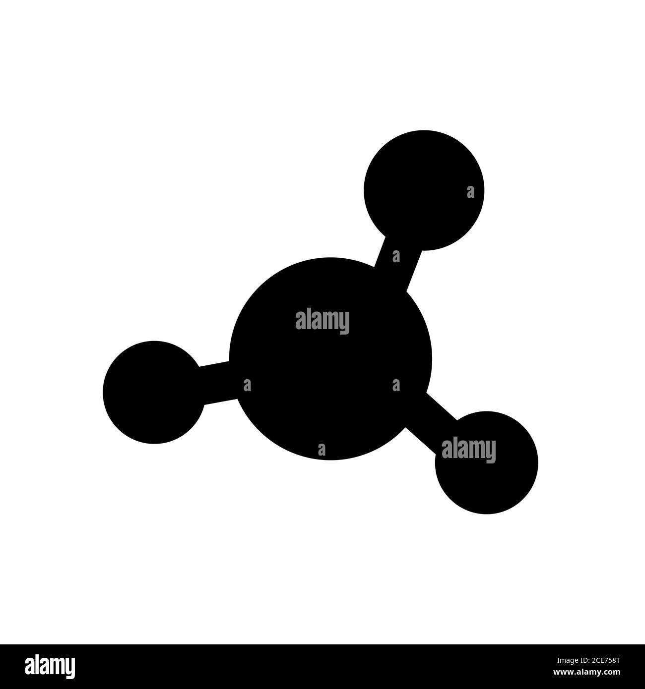 molecule symbol flat black line icon, Vector Illustration Stock Vector ...