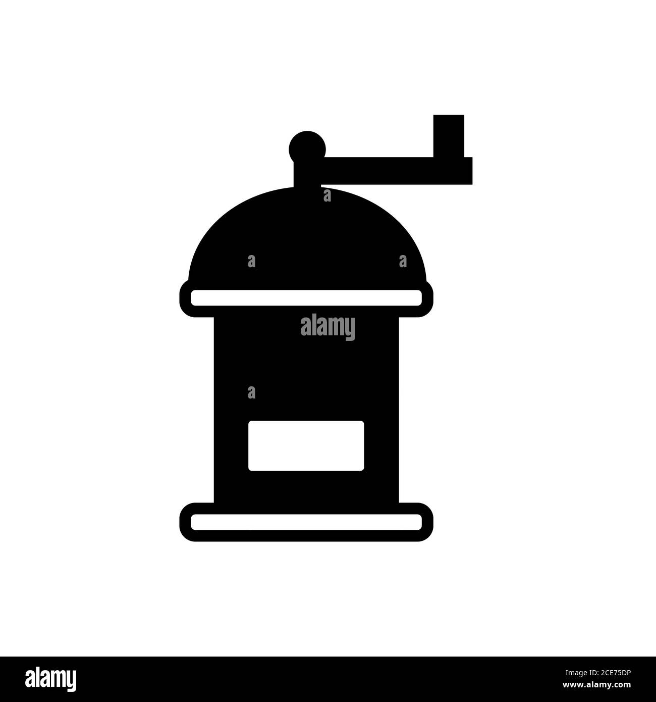 coffee grinder symbol flat black line icon, Vector Illustration Stock ...