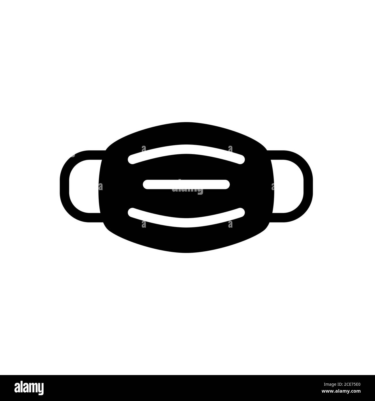 mask symbol flat black line icon, Vector Illustration Stock Vector ...