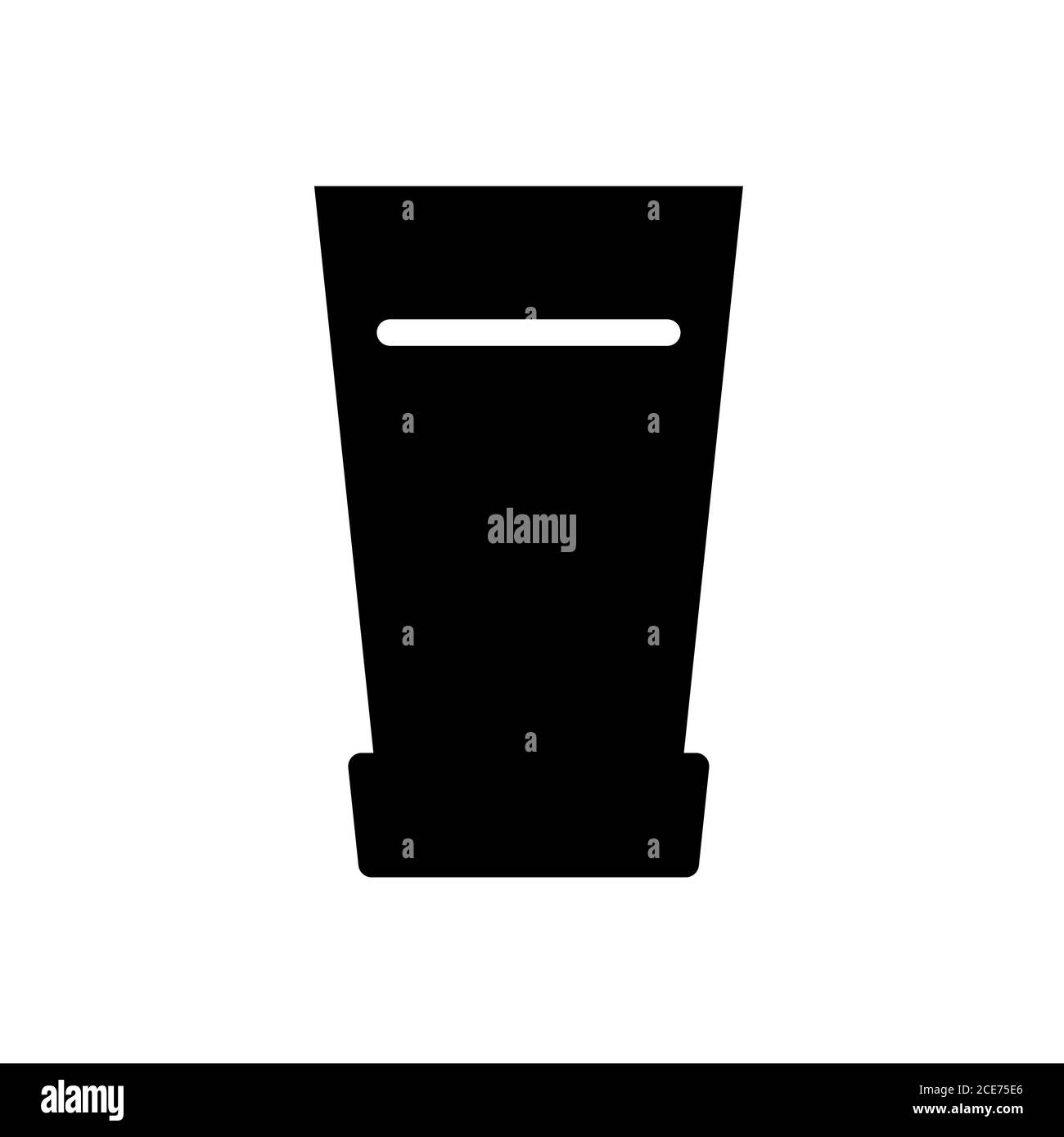 glass symbol flat black line icon, Vector Illustration Stock Vector ...