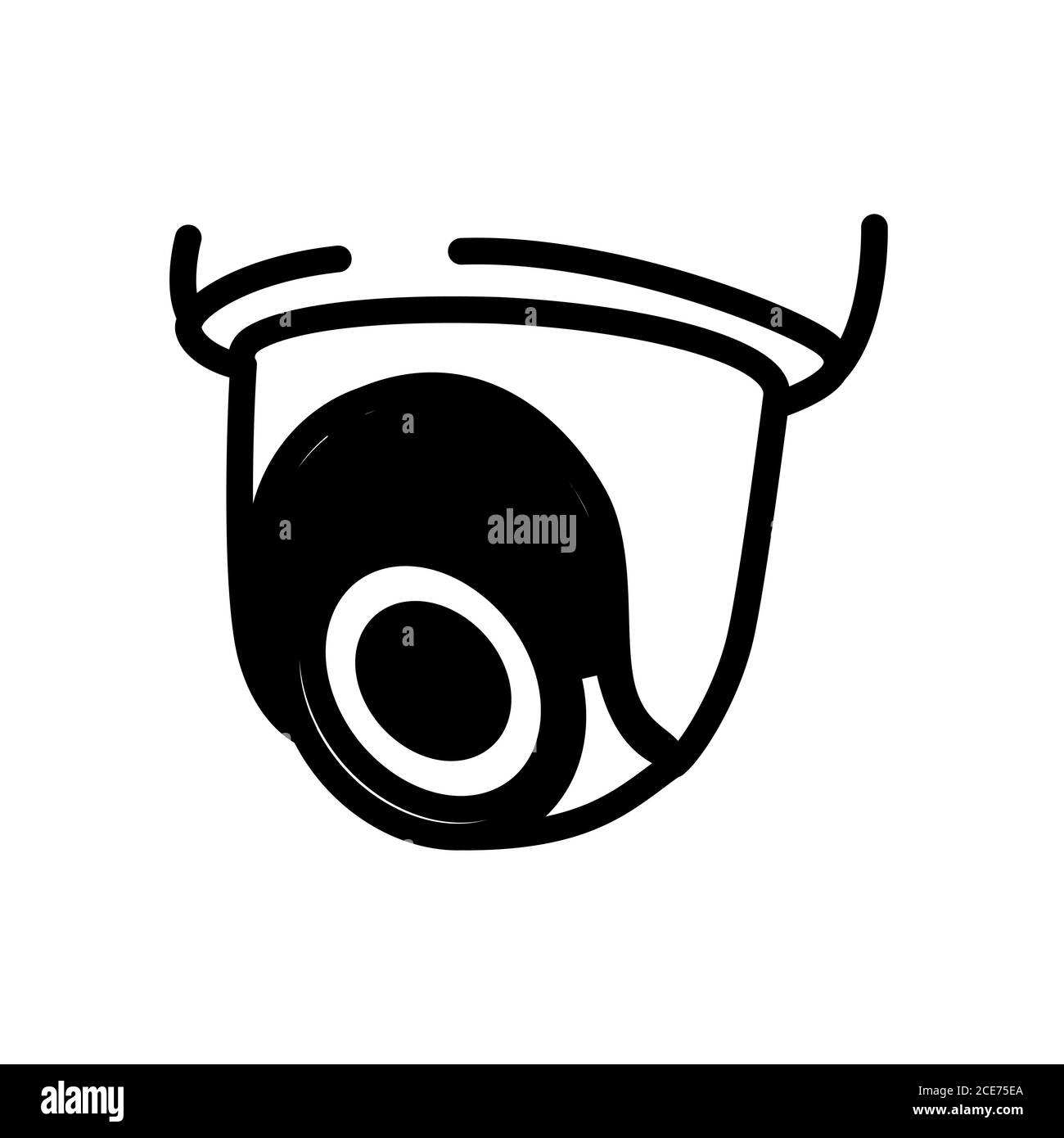 dome camera symbol flat black line icon, Vector Illustration Stock ...