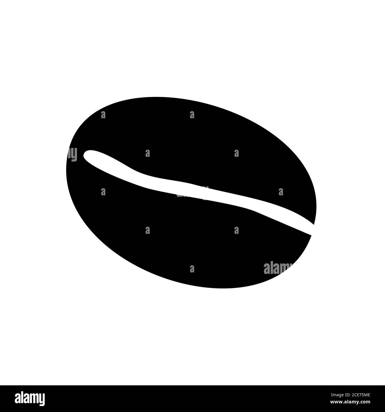 coffee bean symbol flat black line icon, Vector Illustration Stock ...