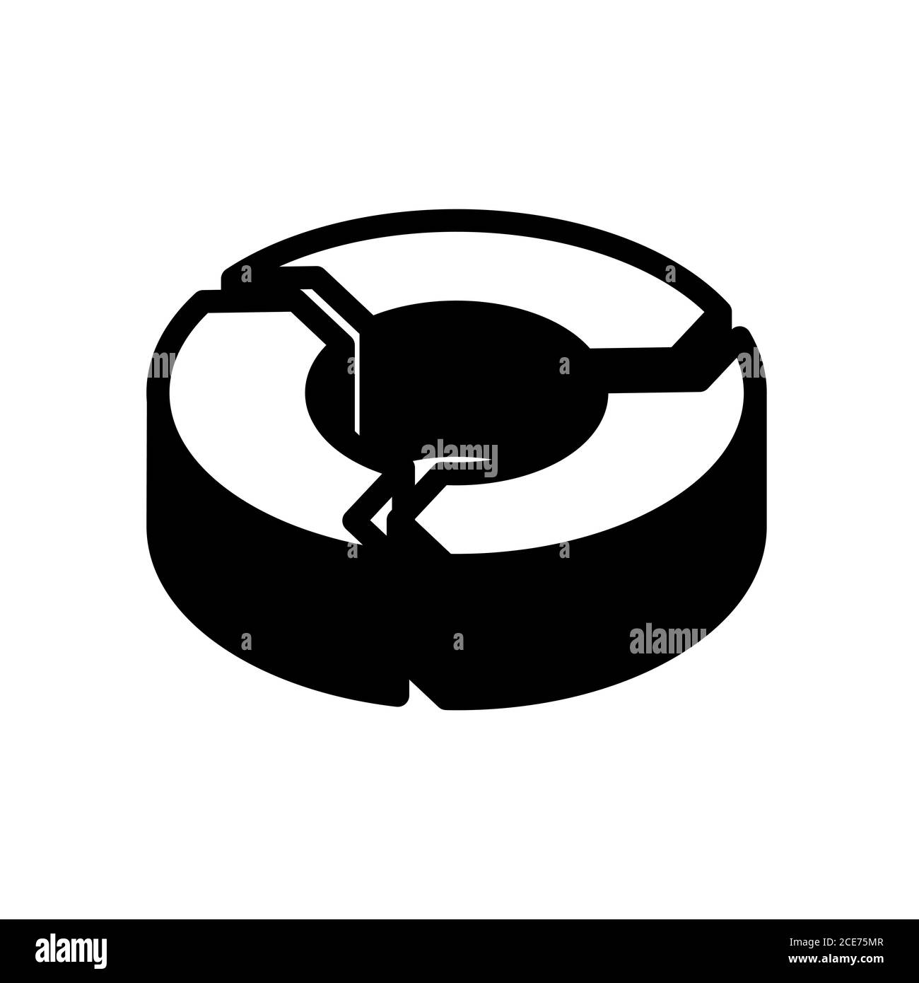 chart symbol flat black line icon, Vector Illustration Stock Vector ...