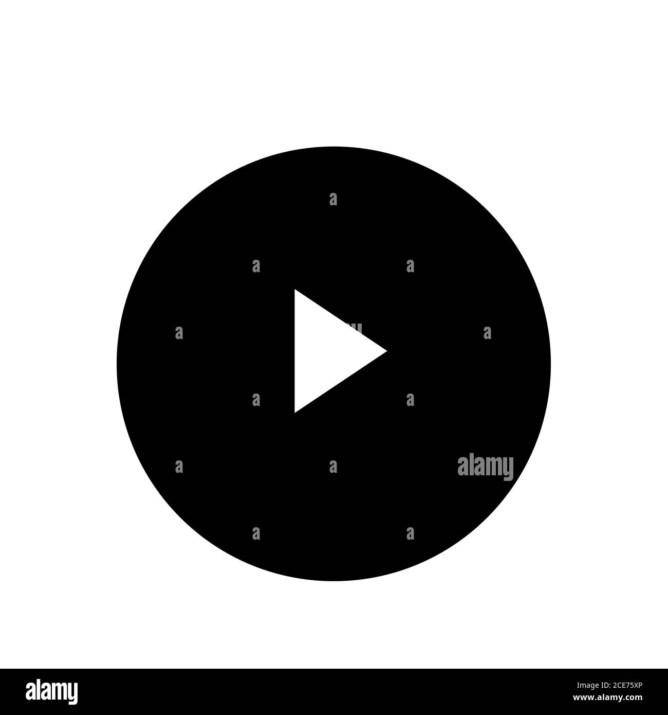 play button symbol flat black icon vector illustration Stock Vector ...