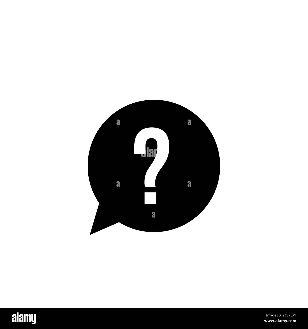 question mark bubble chat symbol flat black icon vector illustration ...