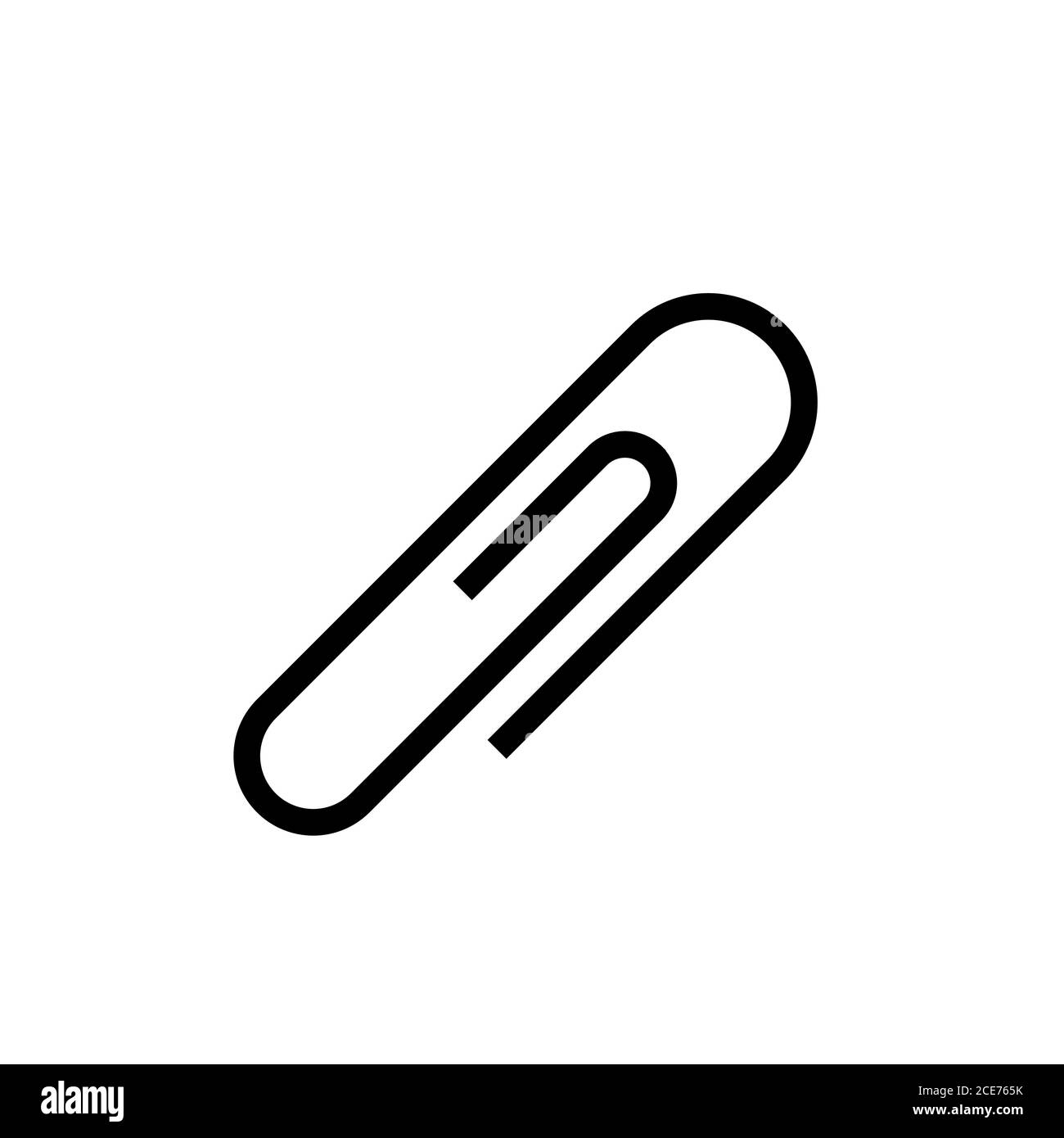 paper clip symbol flat black icon vector illustration Stock Vector ...