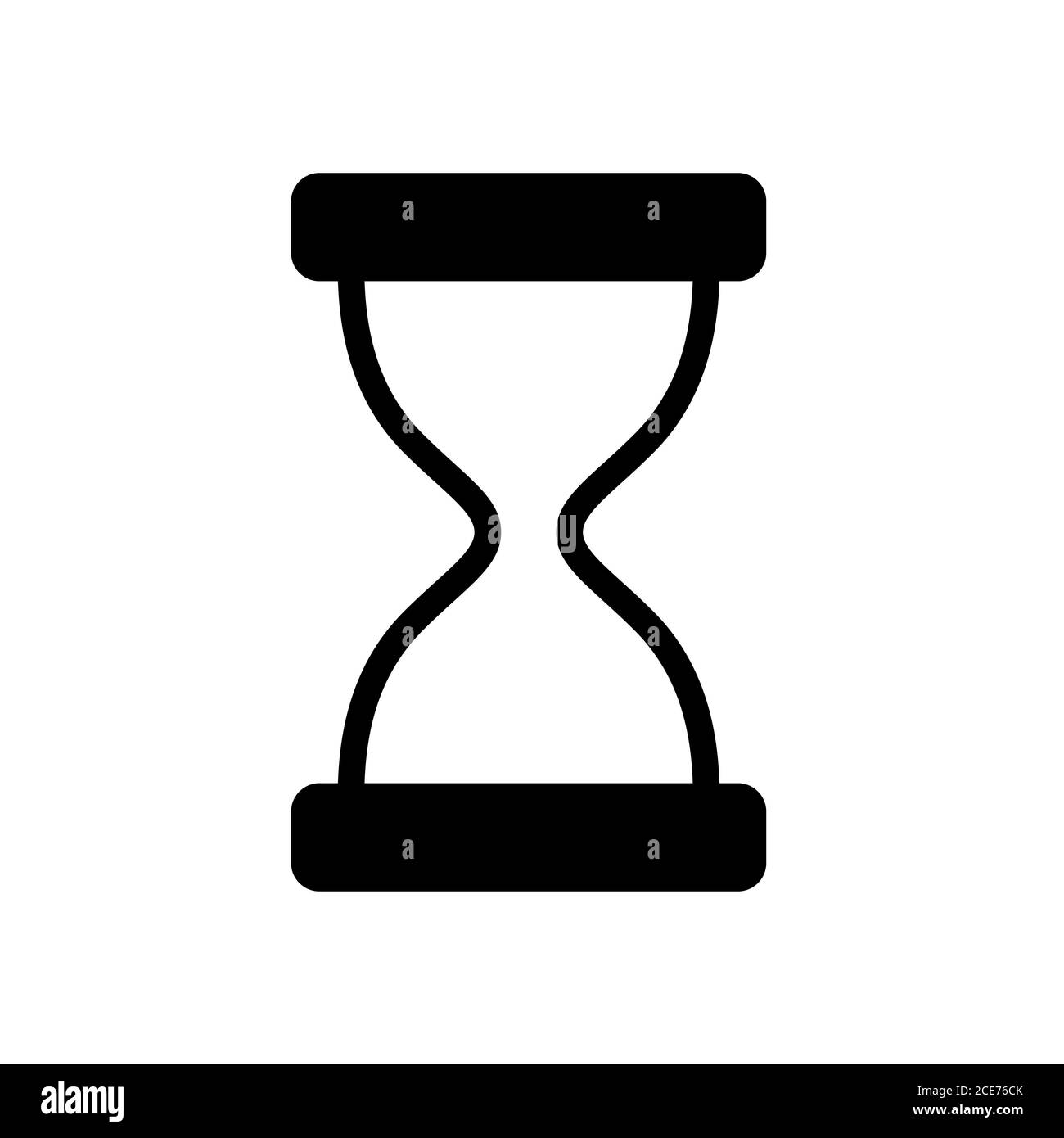 sand glass clock symbol flat black line icon, Vector Illustration Stock ...