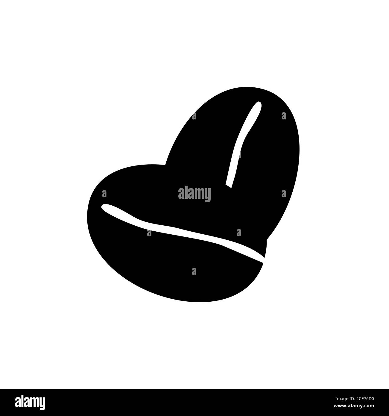 coffee bean symbol flat black line icon, Vector Illustration Stock ...