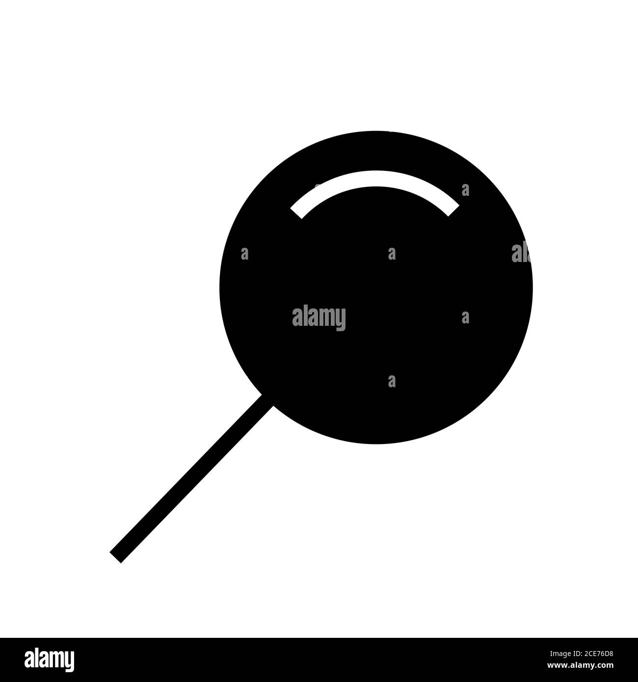 magnifier glass symbol flat black vector illustration Stock Vector ...