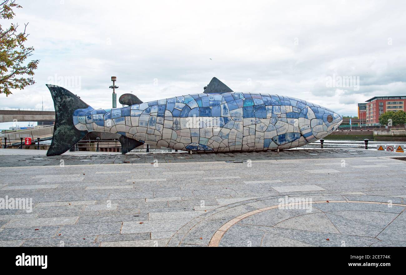 Belfast, Northern Ireland - 02 August, 2020: The Big Fish or The Salmon ...