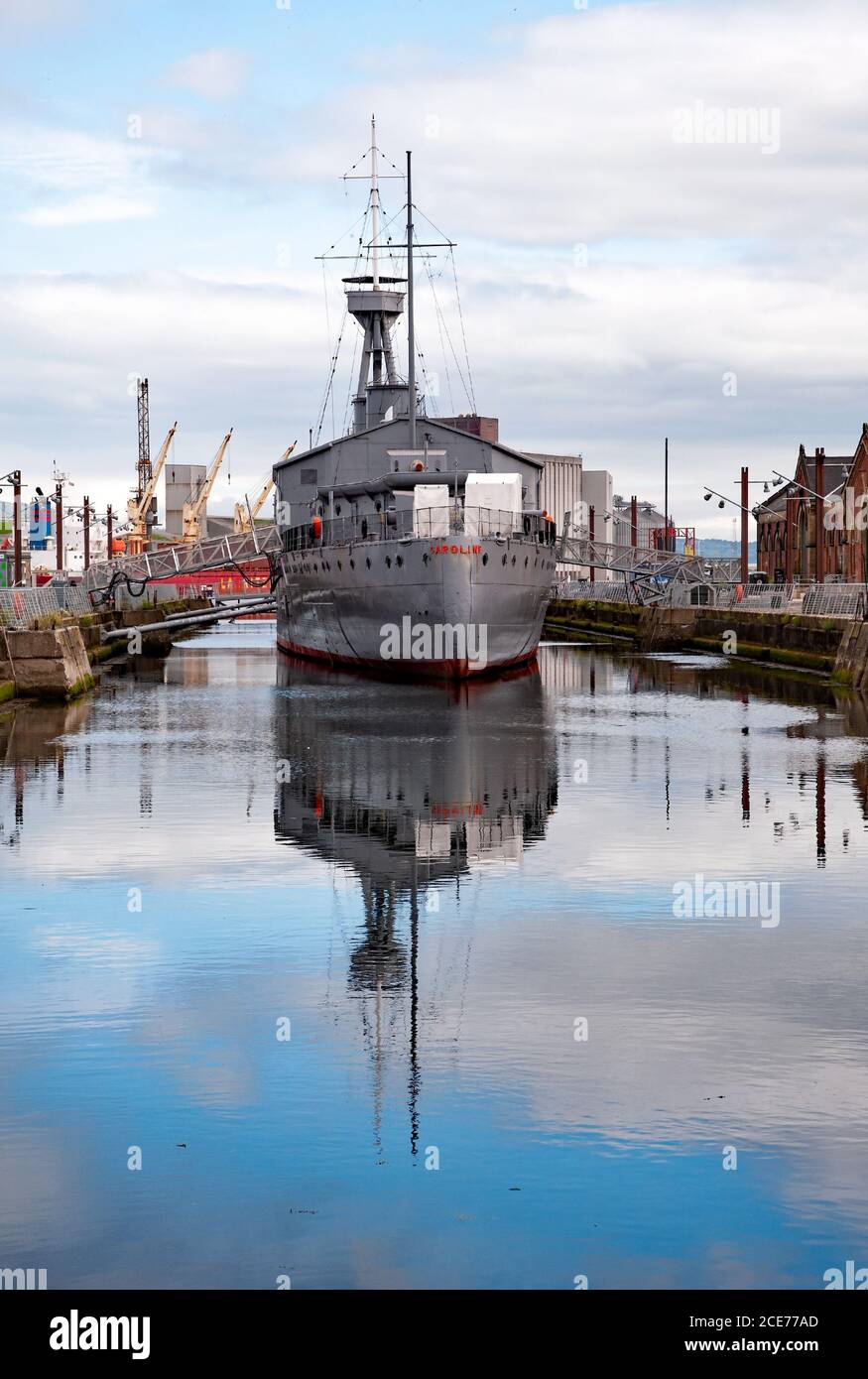 Belfast, Northern Irealnd - 03 August 2020: The HMS Caroline, a C-Class ...