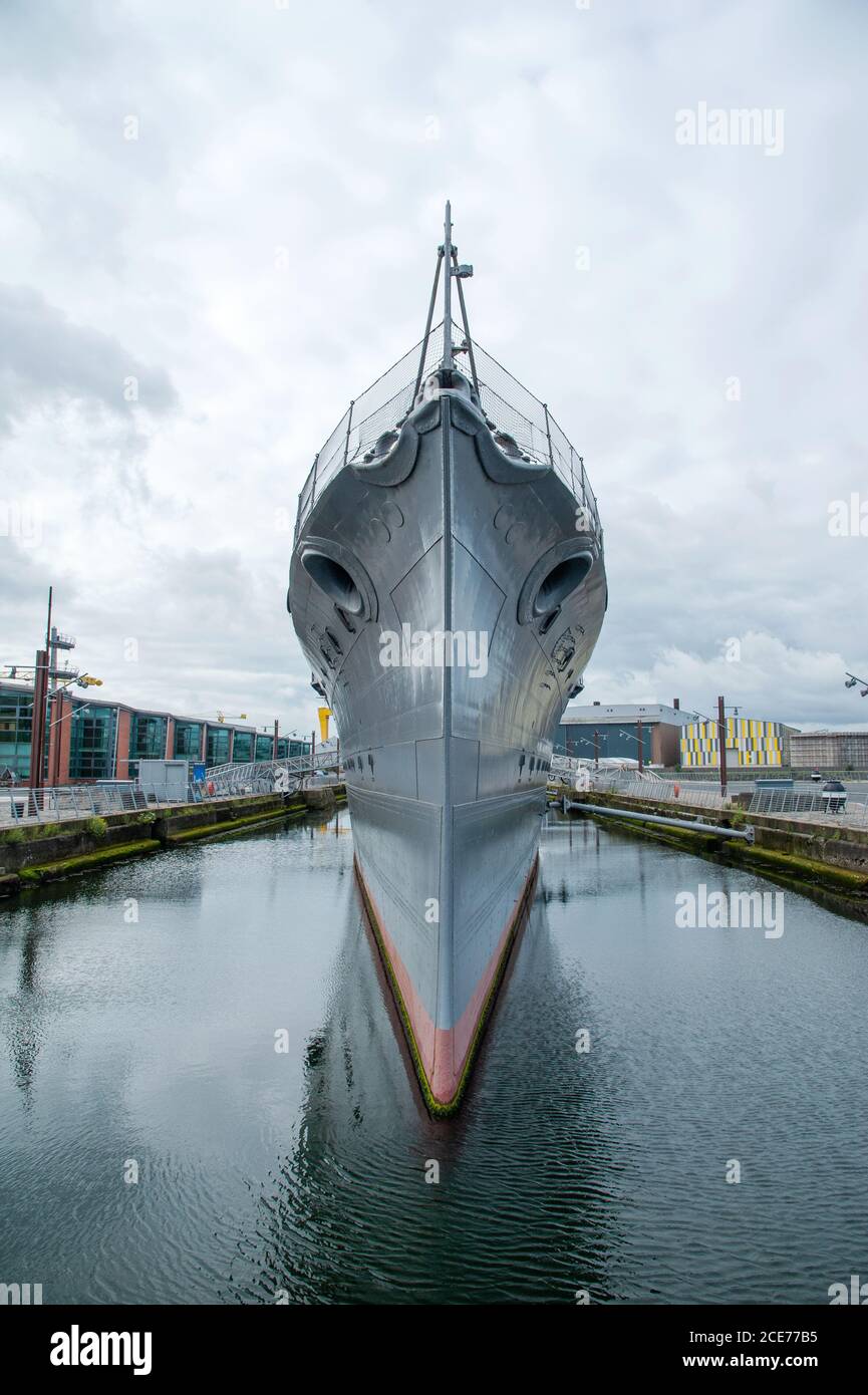 Belfast, Northern Irealnd - 03 August 2020: The HMS Caroline, a C-Class ...