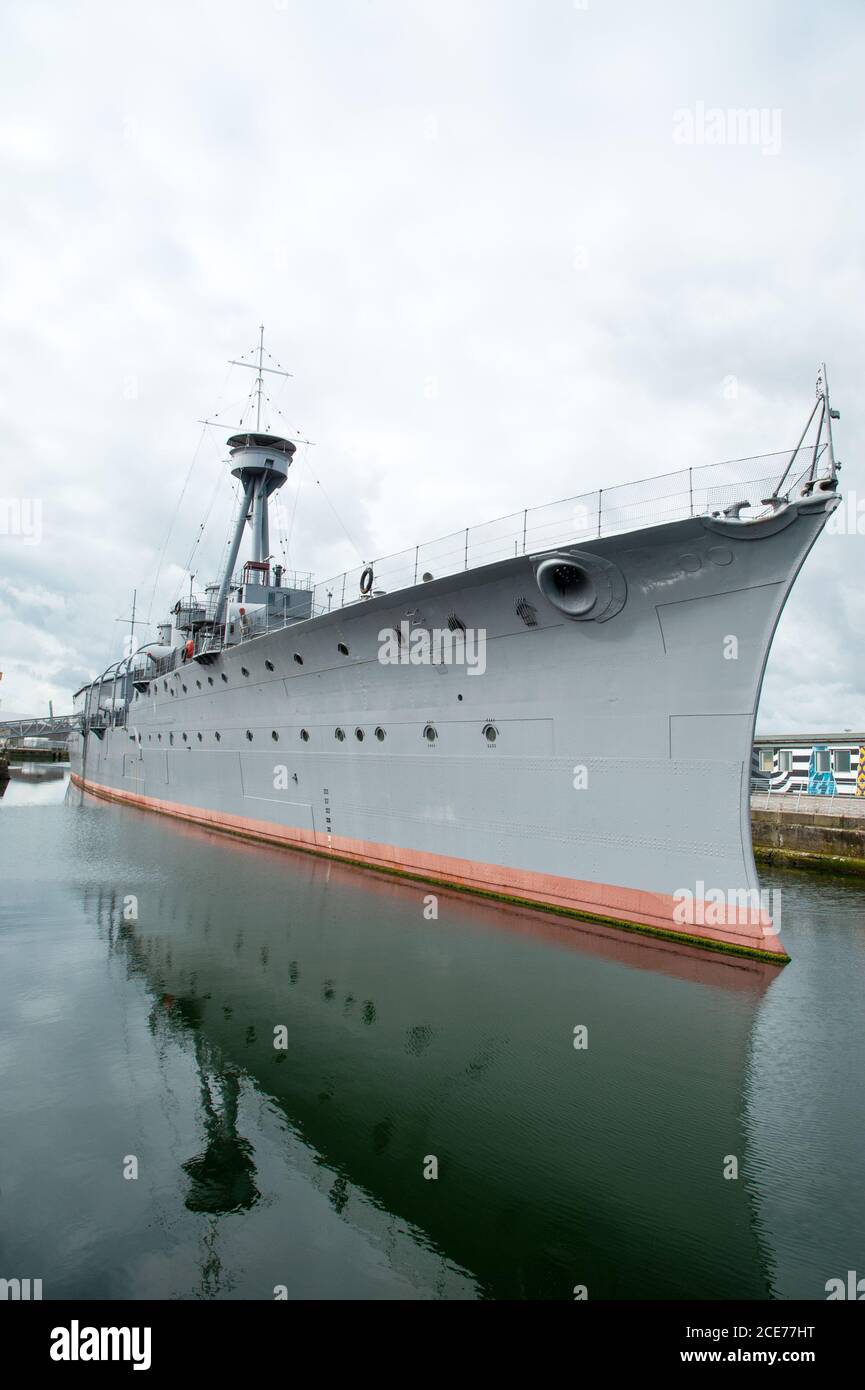 Belfast, Northern Irealnd - 03 August 2020: The HMS Caroline, a C-Class ...