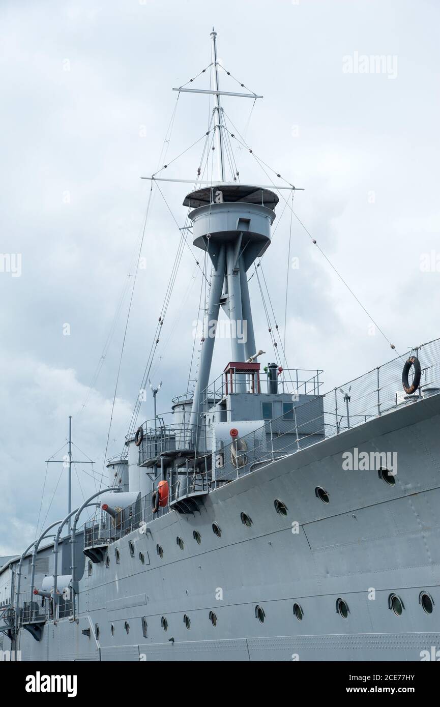 Belfast, Northern Irealnd - 03 August 2020: The HMS Caroline, a C-Class ...