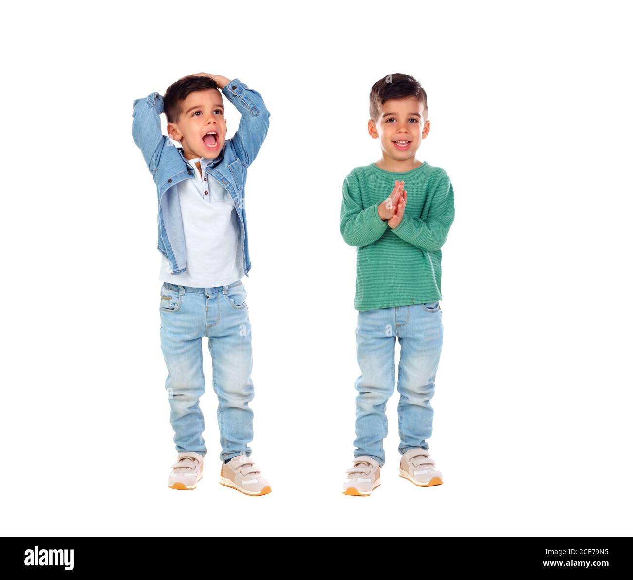 Two children playing on spanish Cut Out Stock Images & Pictures - Alamy