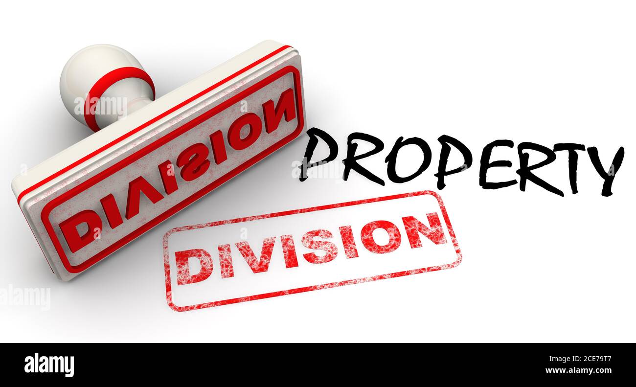 Division of property. The stamp and an imprint. Black word PROPERTY and ...