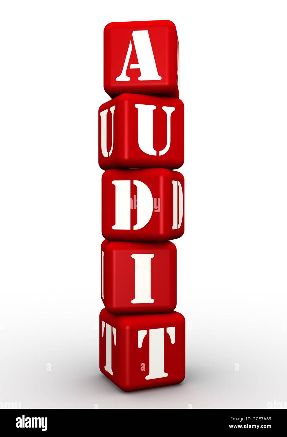 Audit. Word composed of red cubes. The word AUDIT is made with red ...