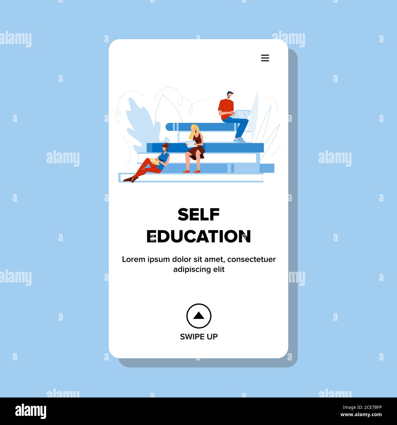 Self Education People Distance Learning Vector Stock Vector Image & Art ...
