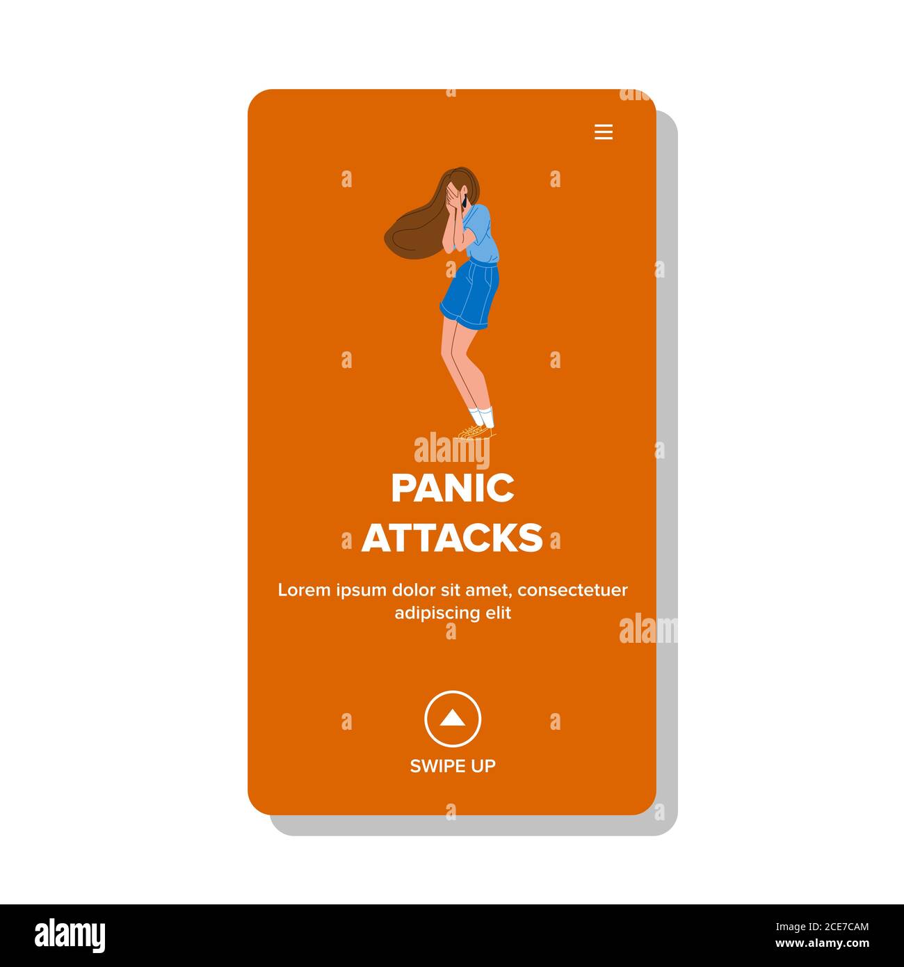Panic Attack Suffering Depressed Woman Vector Stock Vector Image & Art ...