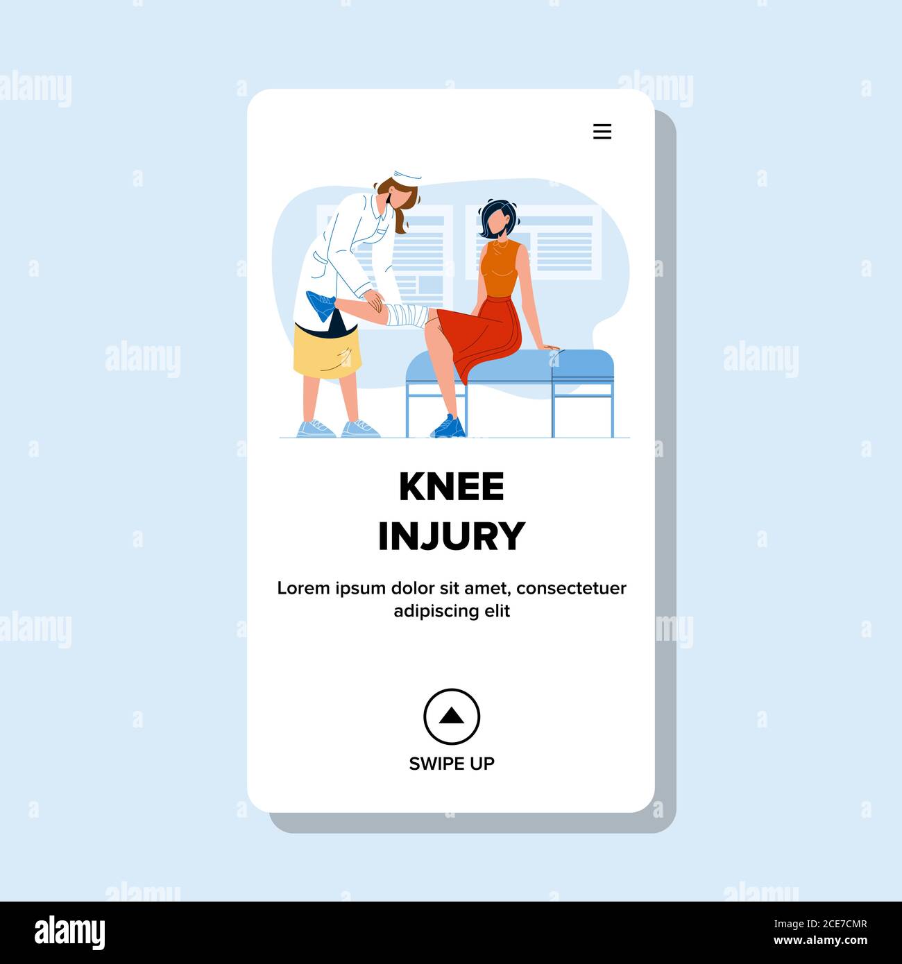 Knee Injury Treatment In Clinic Cabinet Vector Stock Vector Image & Art ...
