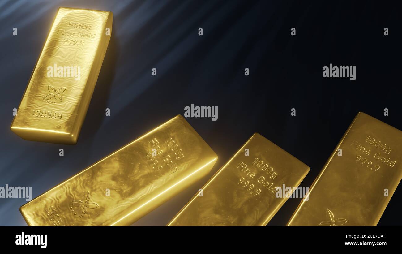 some typical gold ingot Stock Photo - Alamy