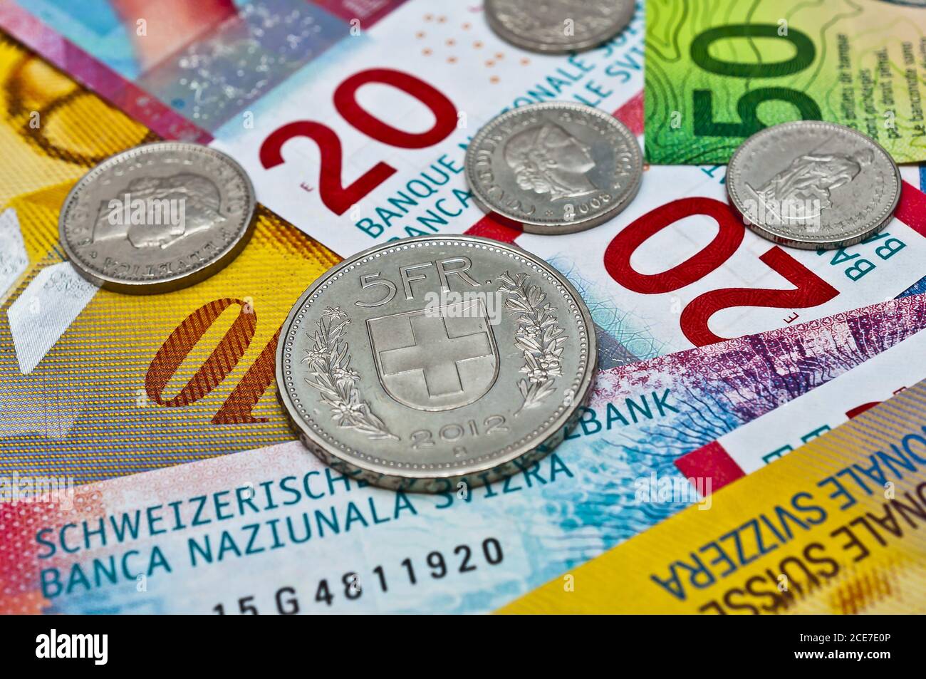 swiss money and coins Stock Photo - Alamy