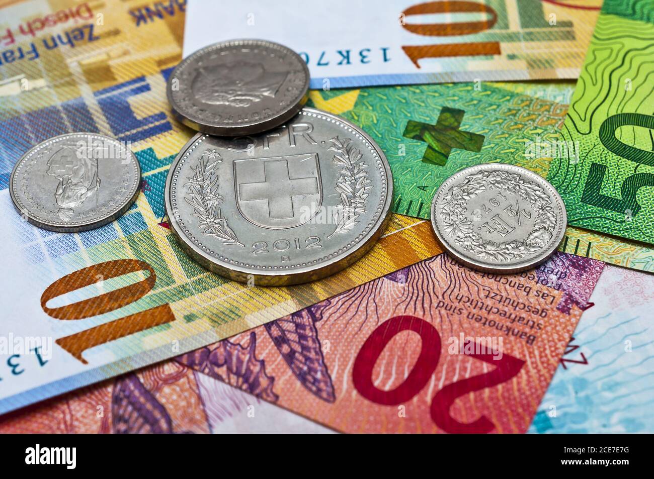 swiss money and coins Stock Photo - Alamy