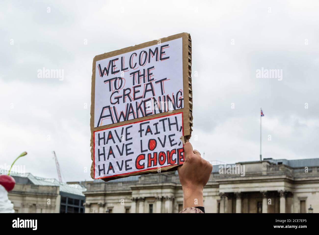 Placard at the The Unite for Freedom rally; where thousands gathered to ...